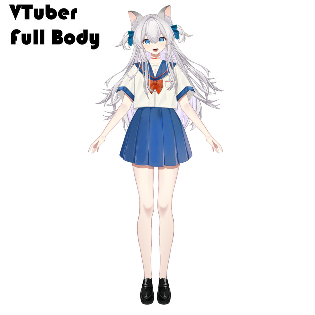 Cute Kitty Full Body Vtuber Model | for Commercial use | VTuber Design ...