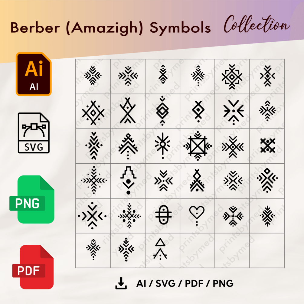 Berber Symbol Set - 30+ Creative Amazigh-Inspired Vector Elements ...