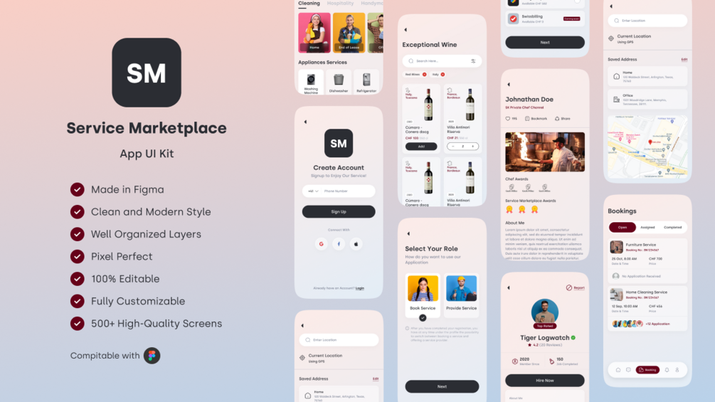 Service Marketplace App Design Kit!