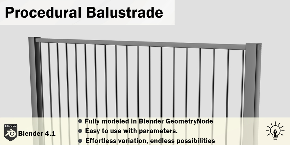 Procedural Balustrade on Geometry Nodes