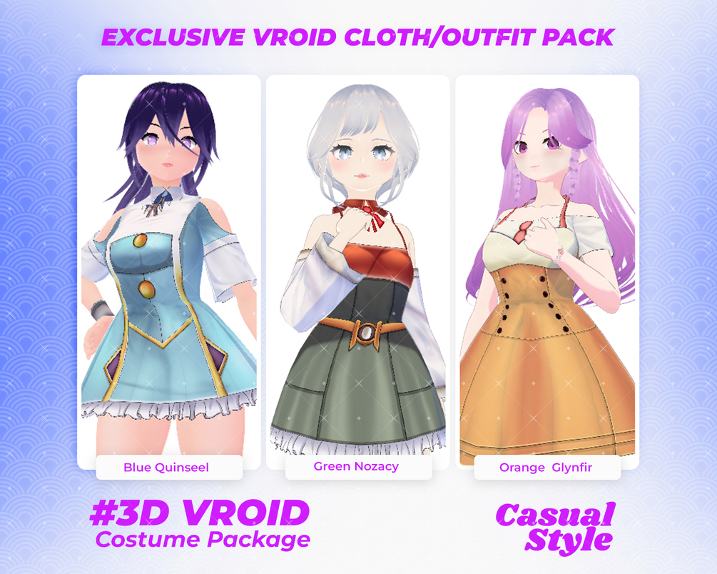 3D VRoid Clothing Pack, Doll Clothes, Vroid, Clothes, Costume, Sexy ...