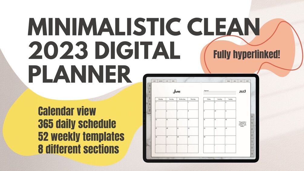 Minimalist Hyperlinked Digital Planner for GoodNotes5, Simplify Your Life!