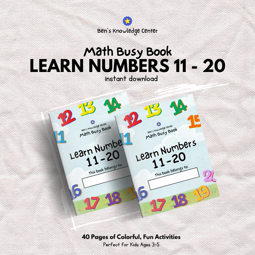 LIMITED SALE Math Busy Book | Learn Numbers 11-20