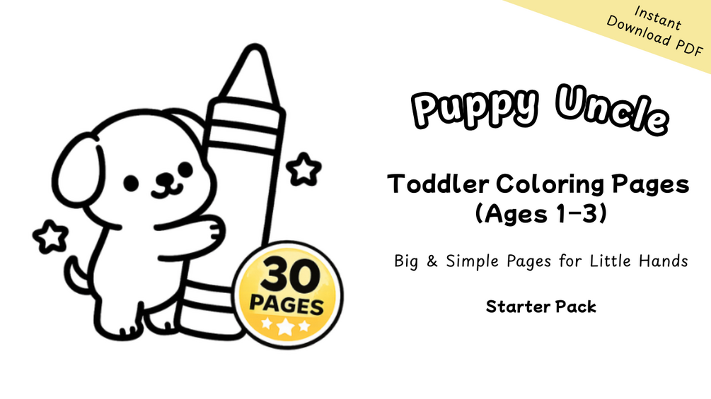 Big & Simple Toddler Coloring Pages (Ages 1–3) – 30 Pages