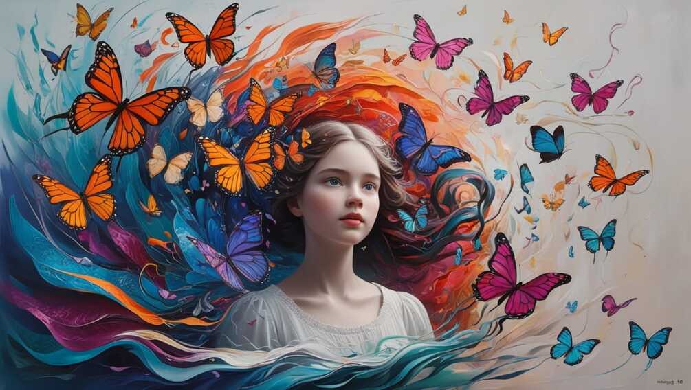 🦋 Beautiful Girl with Butterflies 🦋