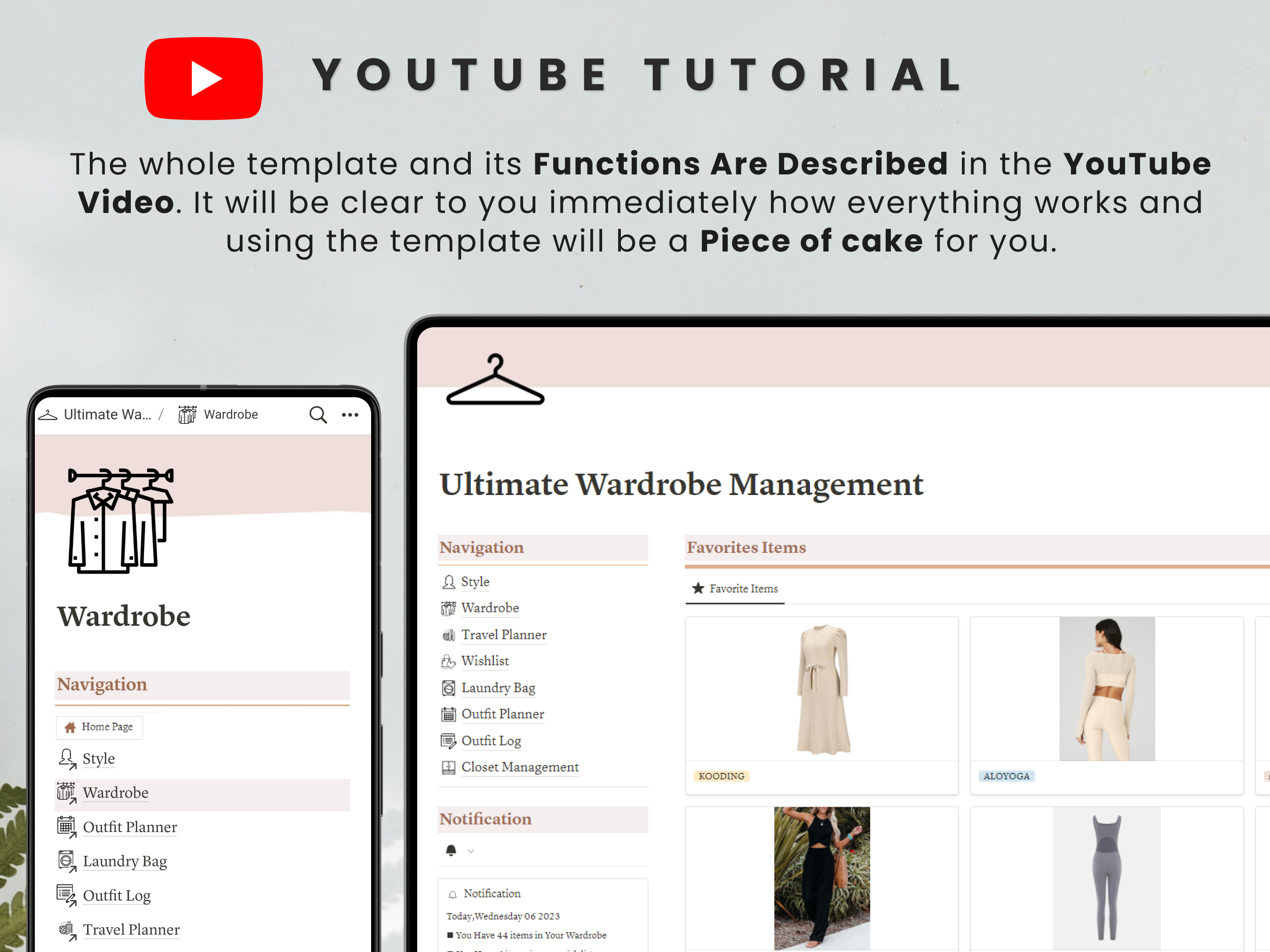 Notion Template Wardrobe Manager & Outfit Planner: Aesthetic Notion ...