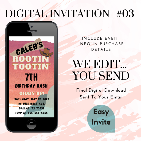 Digital Invitation | E-Invite | Digital Phone Invitation | Text Message ...