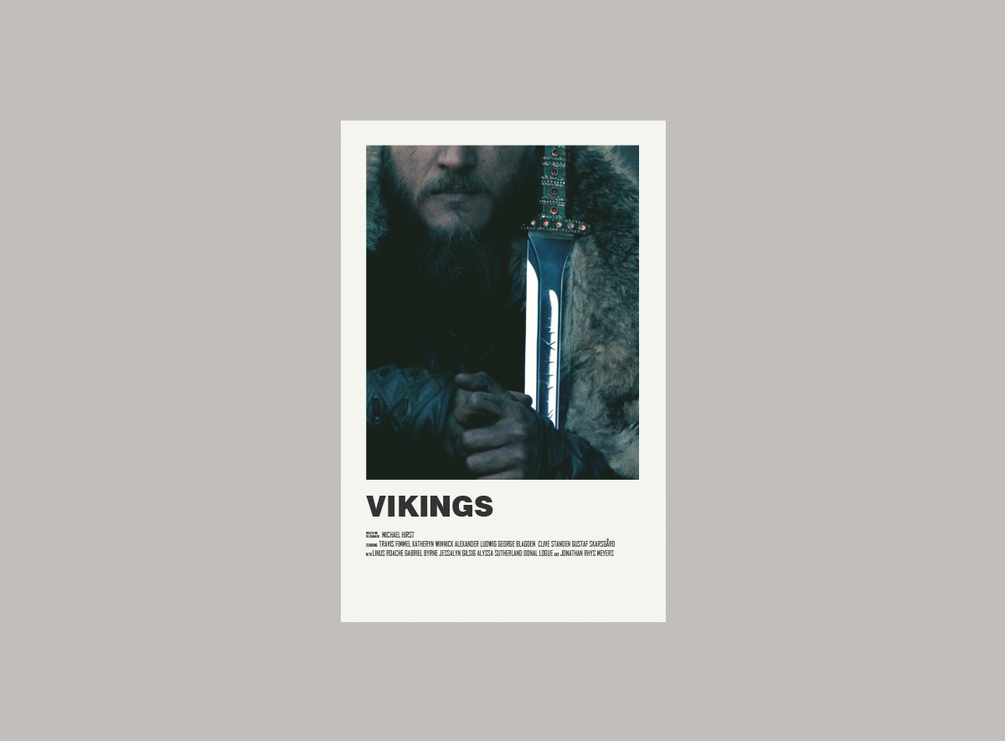 Minimalist Vikings Poster Digital Copy