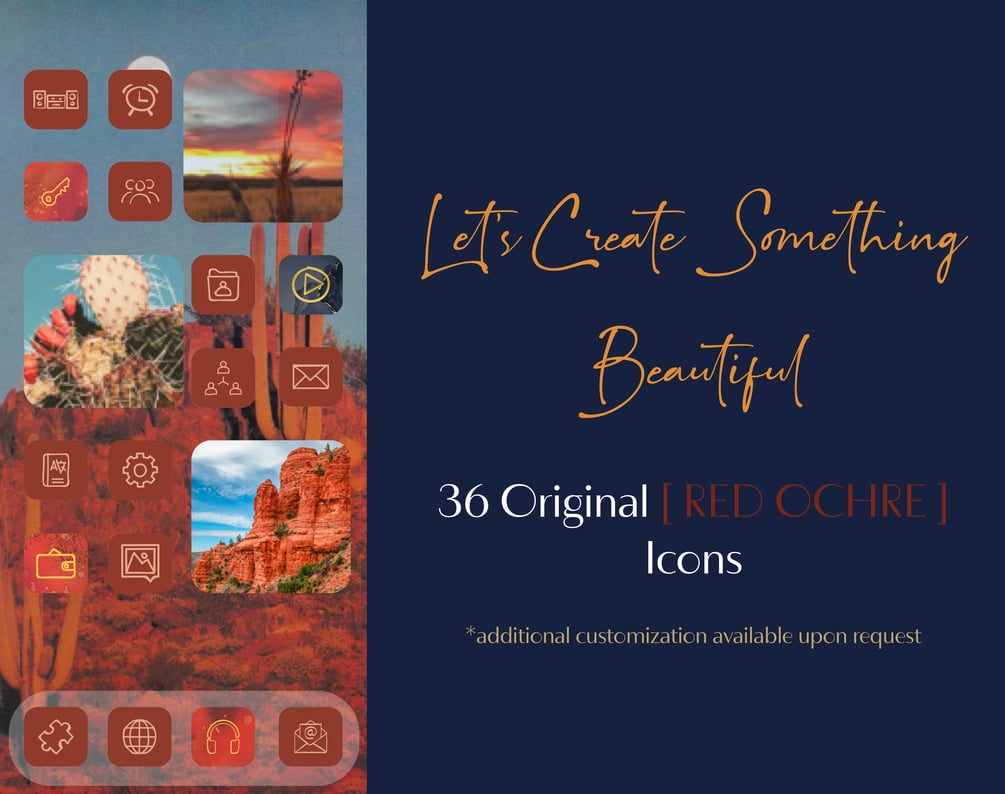 36 NEW ios 14 App Icons Boho Tribal [Aesthetic Fall Autumn Blood Red ...
