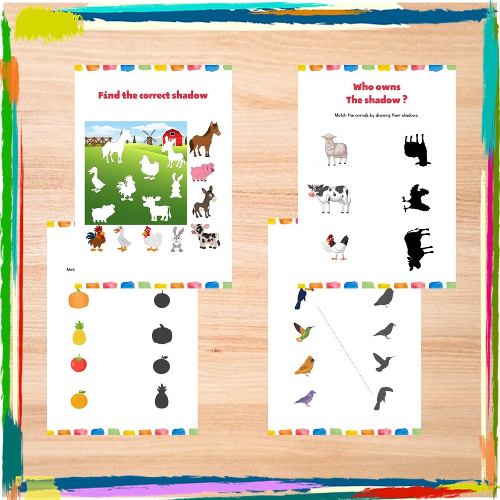 Animal Shadow Matching Activity