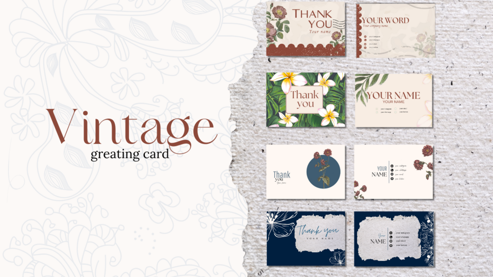 VINTAGE GREATING CARDS TEMPLATE