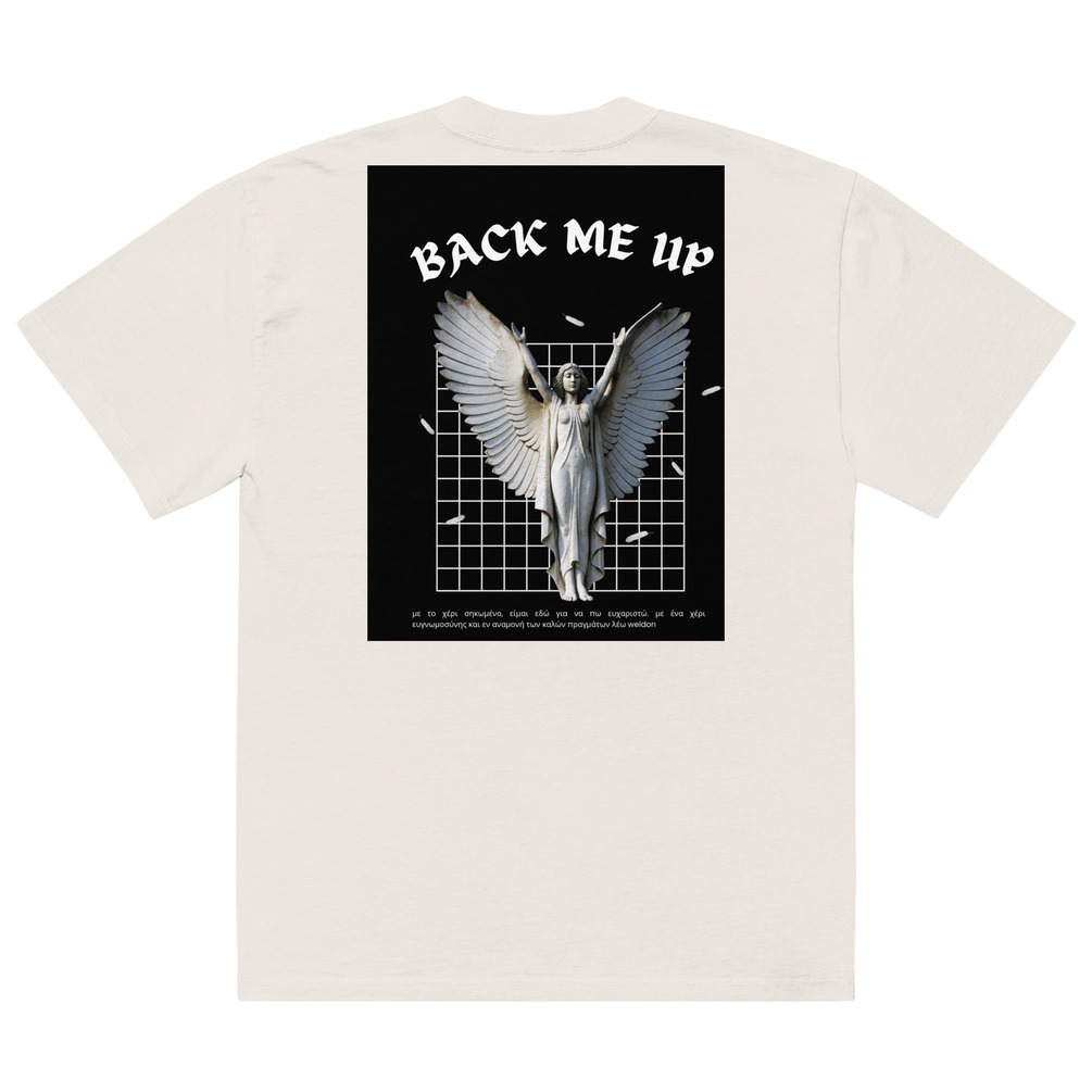 Back Me Up- Oversized Faded Bone Unisex Round Neck
