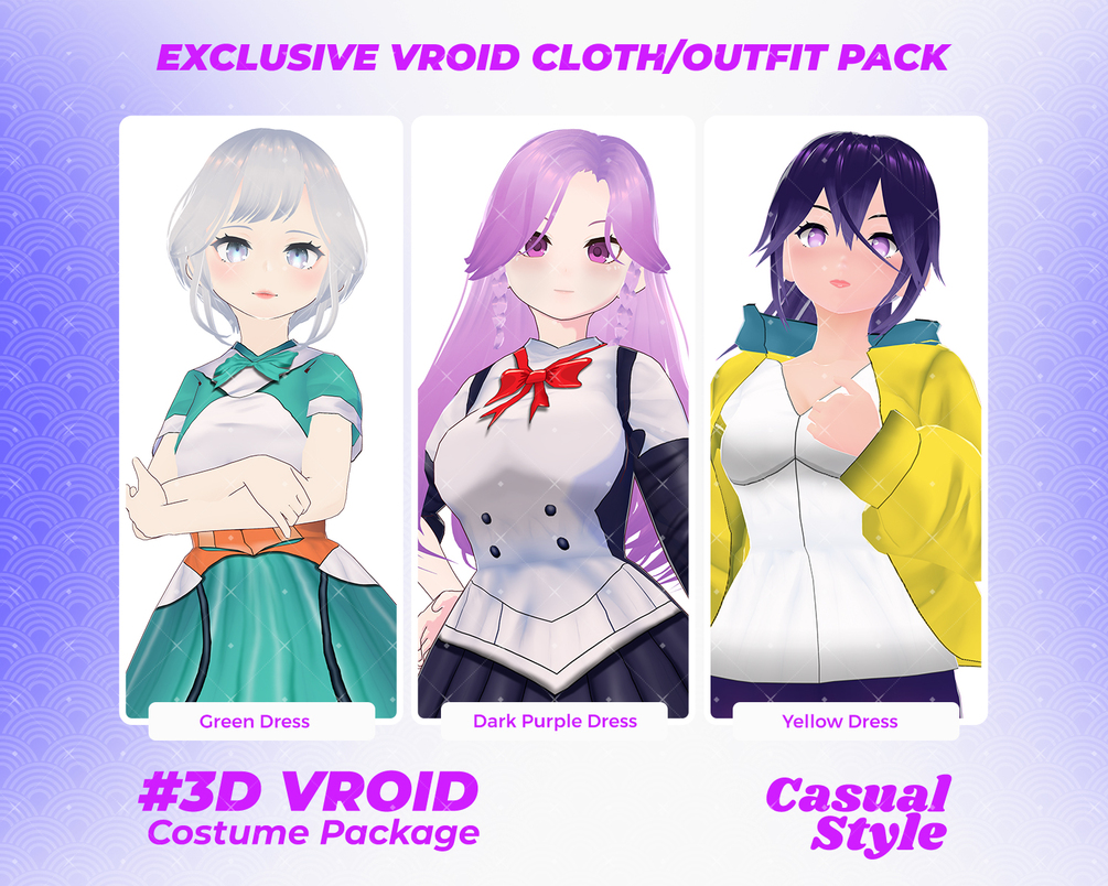 VRoid Clothing Pack, Clothes, Digital Apparel, Virtual Clothing, VRoid ...