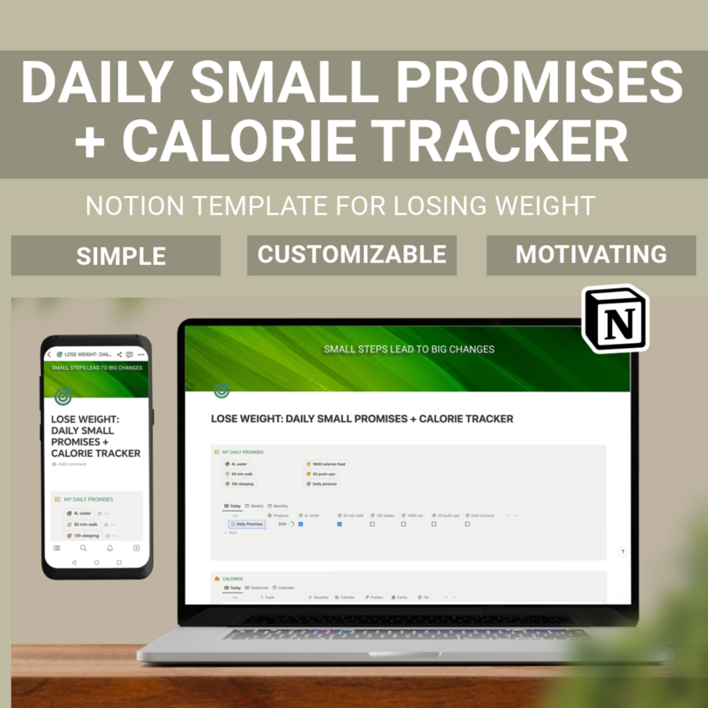 Losing Weight: Daily Promises and Calorie Tracker