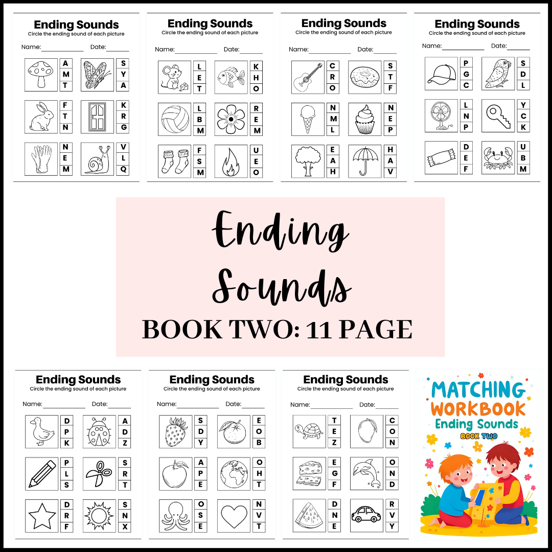Matching Sounds Activity Worksheets | Beginning & Ending Sounds ...