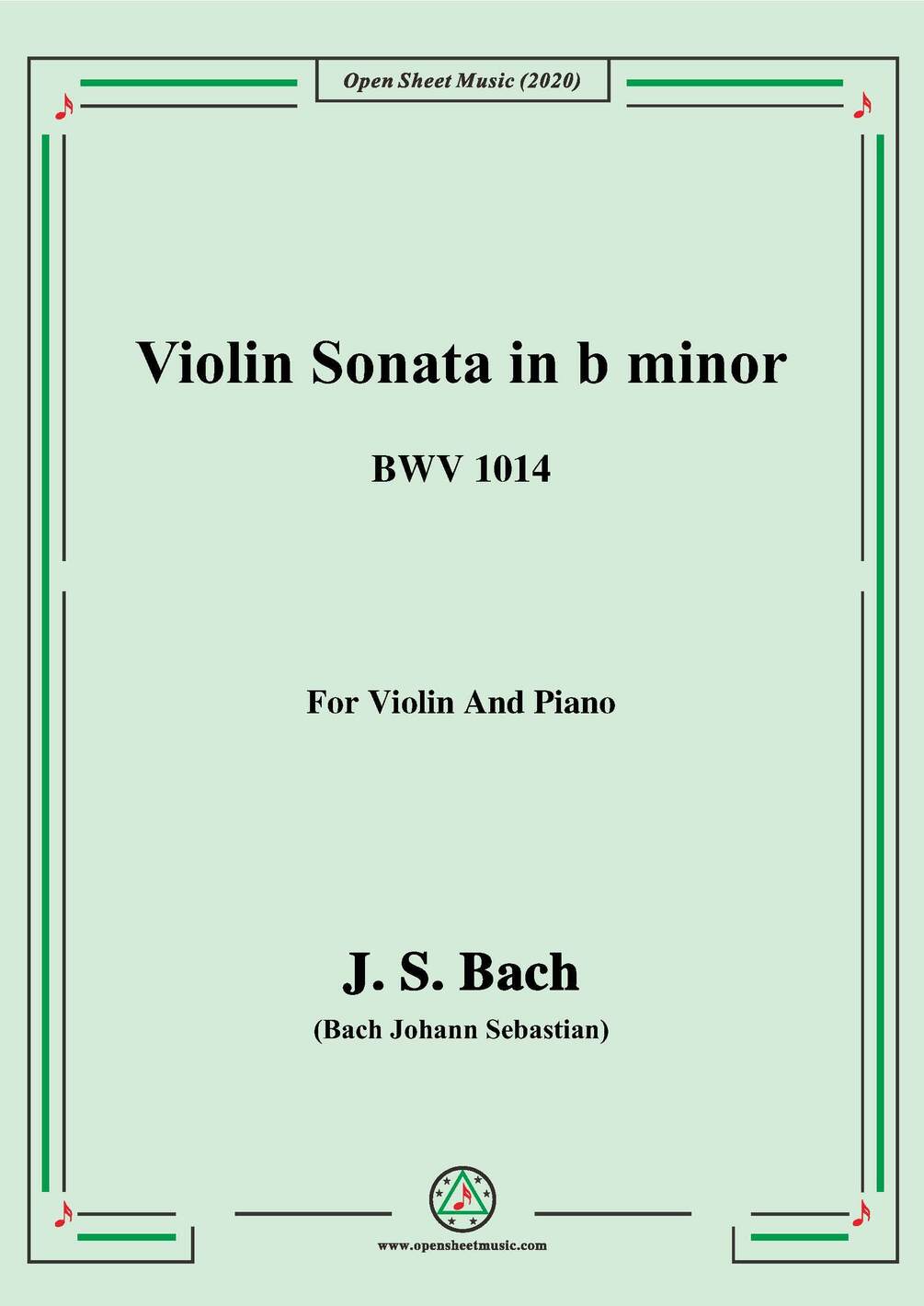 Bach,J.S.-Violin Sonata,in b minor,BWV 1014,for Violin and Piano