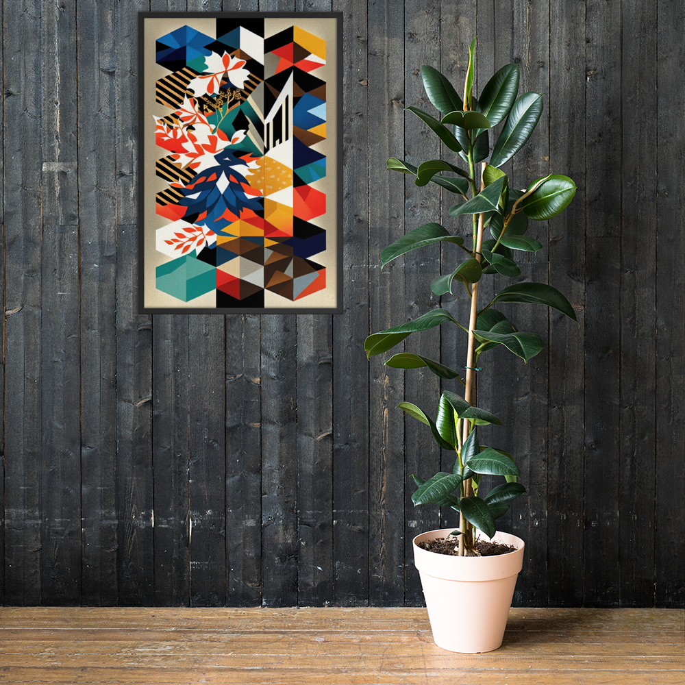 Sakura Geometric (Framed Print)