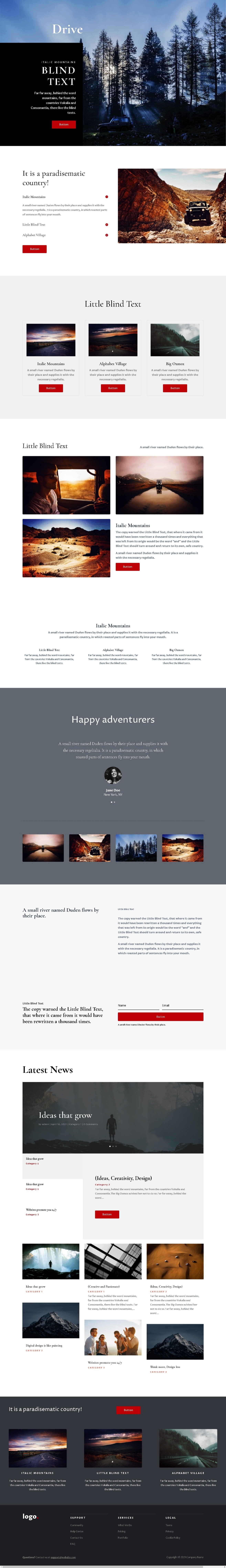 Free Single Page DIVI Layout - Drive