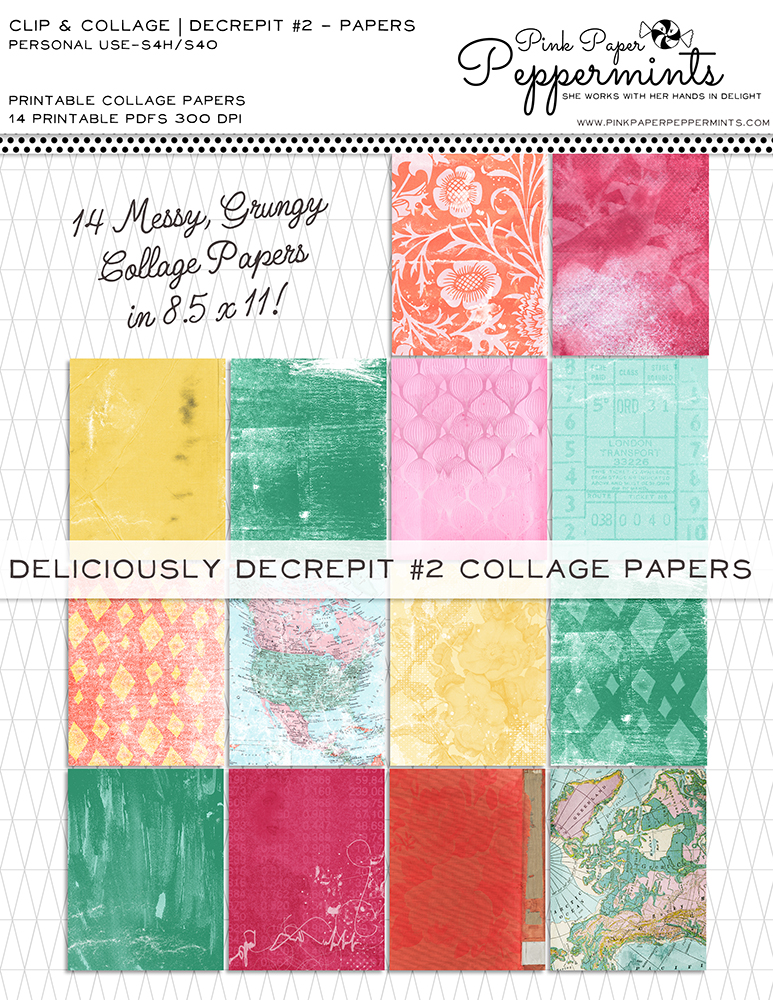 Deliciously Decrepit #2 | Distressed Collage Papers