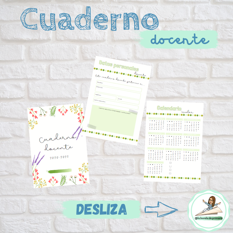 Cuaderno docente floral