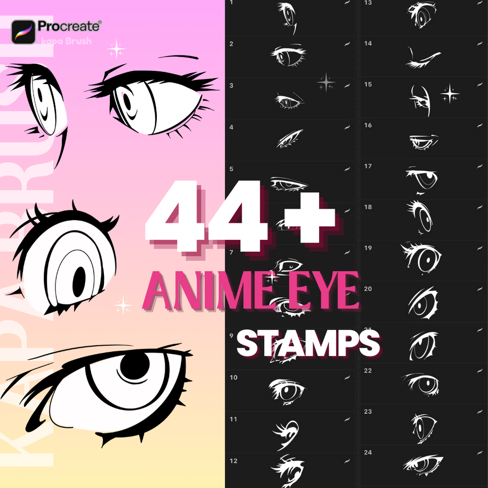 Anime Procreate Eye Stamps,Procreate Eyes Stamp, Eye Sketches, Eye ...