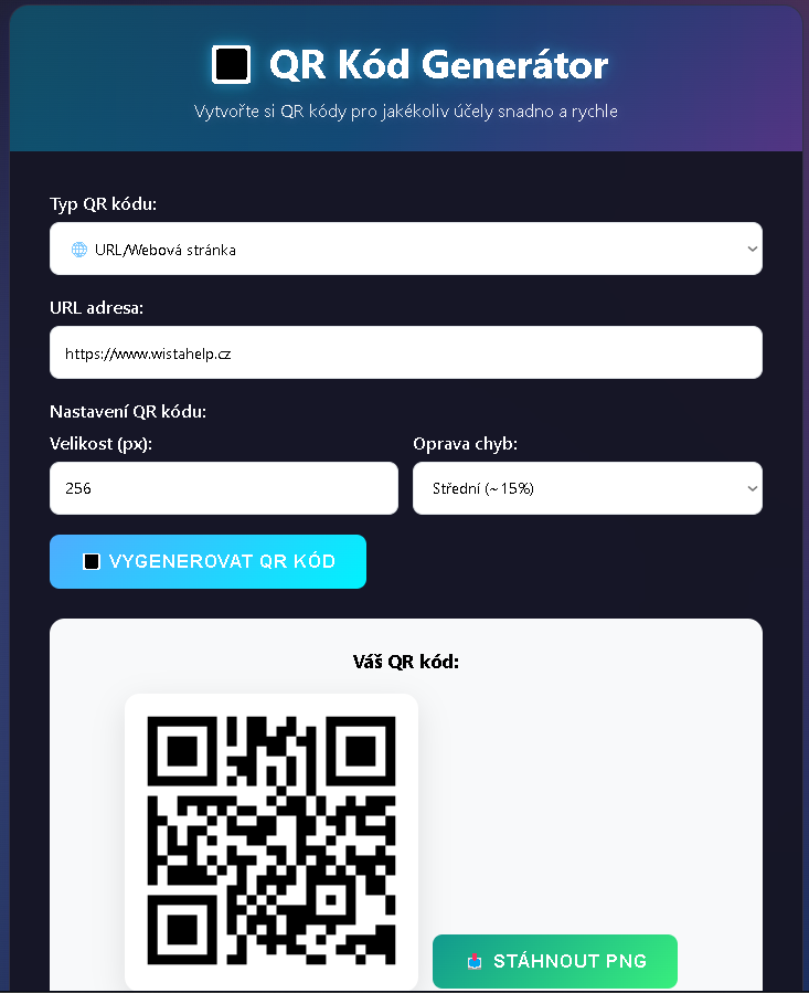 QR Kód Generátor PRO – All-in-One webová aplikace