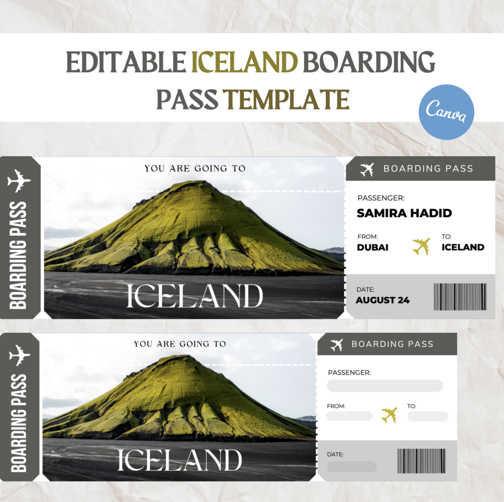 Editable Boarding Pass Template