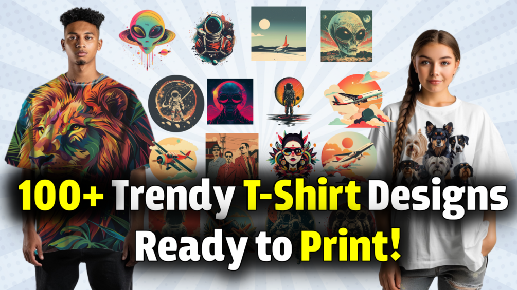 Over 100 Youthful & Stylish T-Shirt Designs – Perfect for Printing