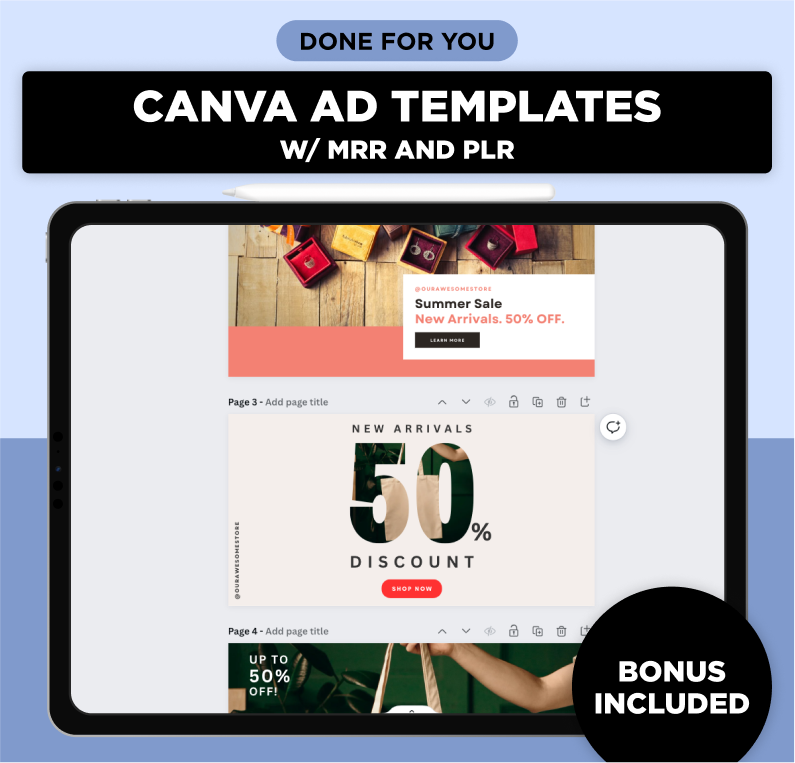 Banner Ads Canva Templates Bundle, Ad Template, Website Banner, Pin ...