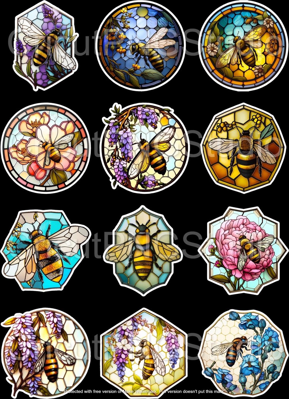Stained Glass PNG file for Sticker Making 6