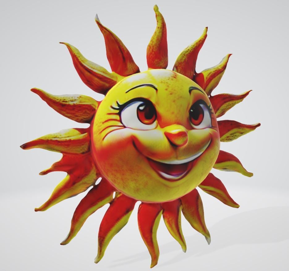 (FREE PRODUCT) Cartoon Sun 3D Model