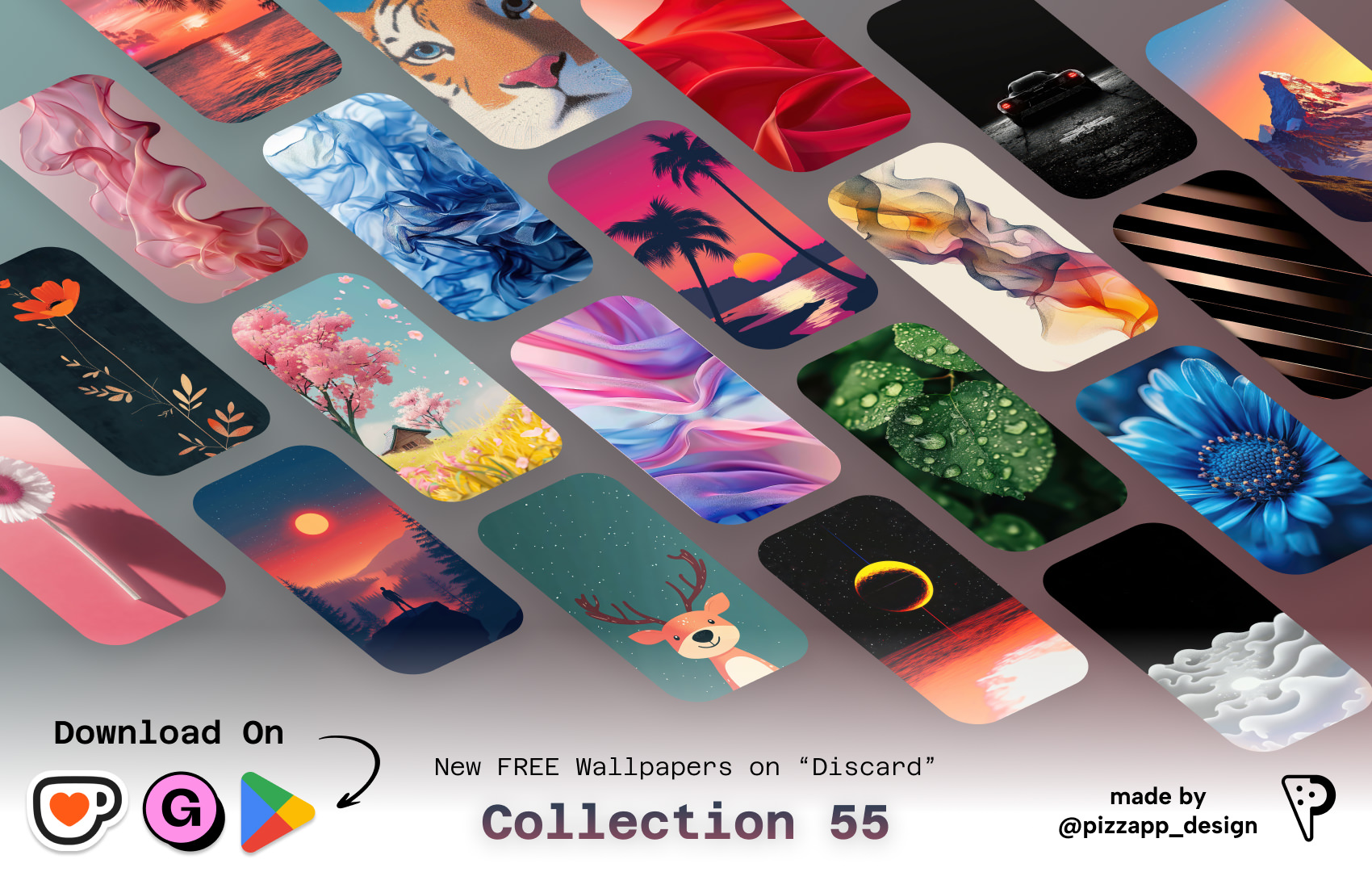 20 NEW FREE Wallpapers inside Collection 55 {Available on Discard} - PizzApp Design