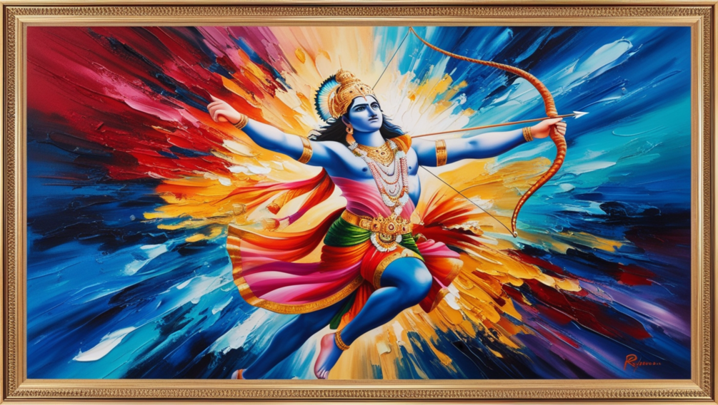 🎨 Explore the Vibrant World of Abstract Art featuring Lord Rama 🌟