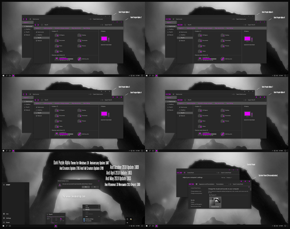 Dark Purple Alpha Theme For Windows 10