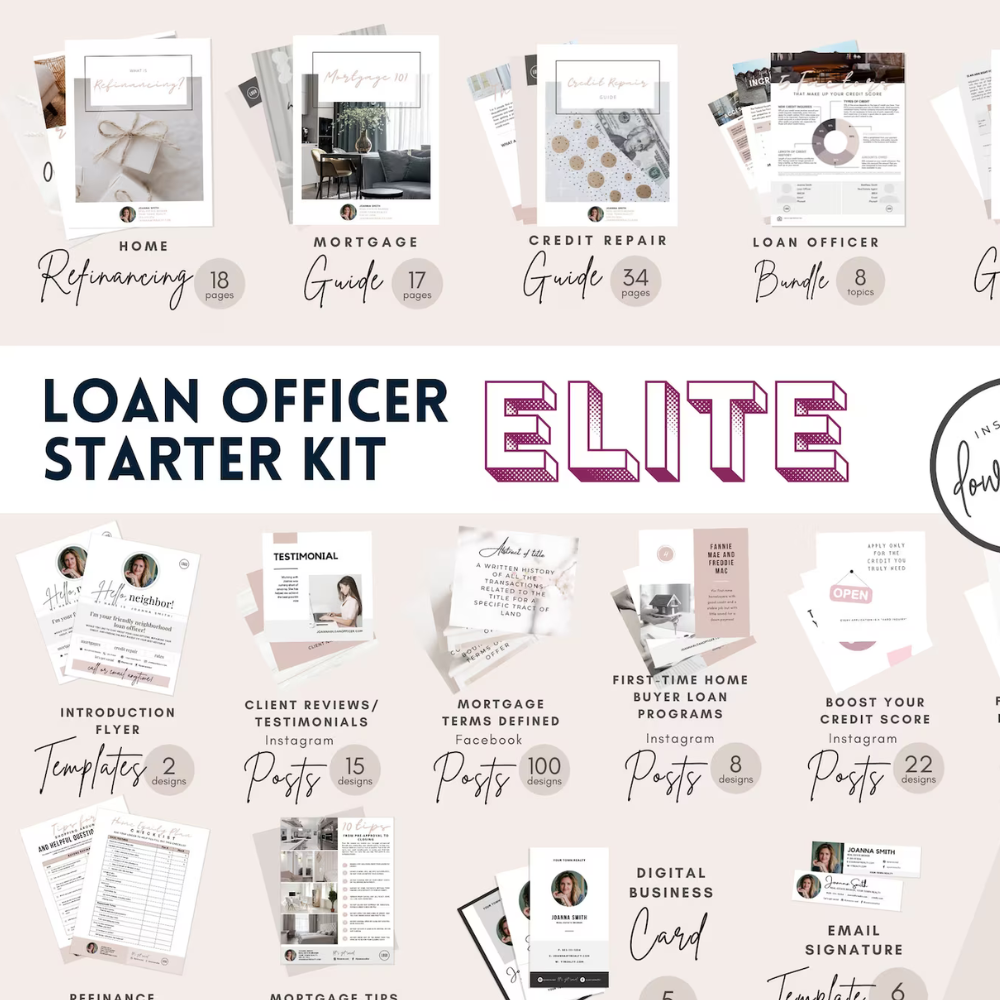Marketing VIP Kit for Loan Officers | Complete Packet MLO Marketing | Social Media for Home ...