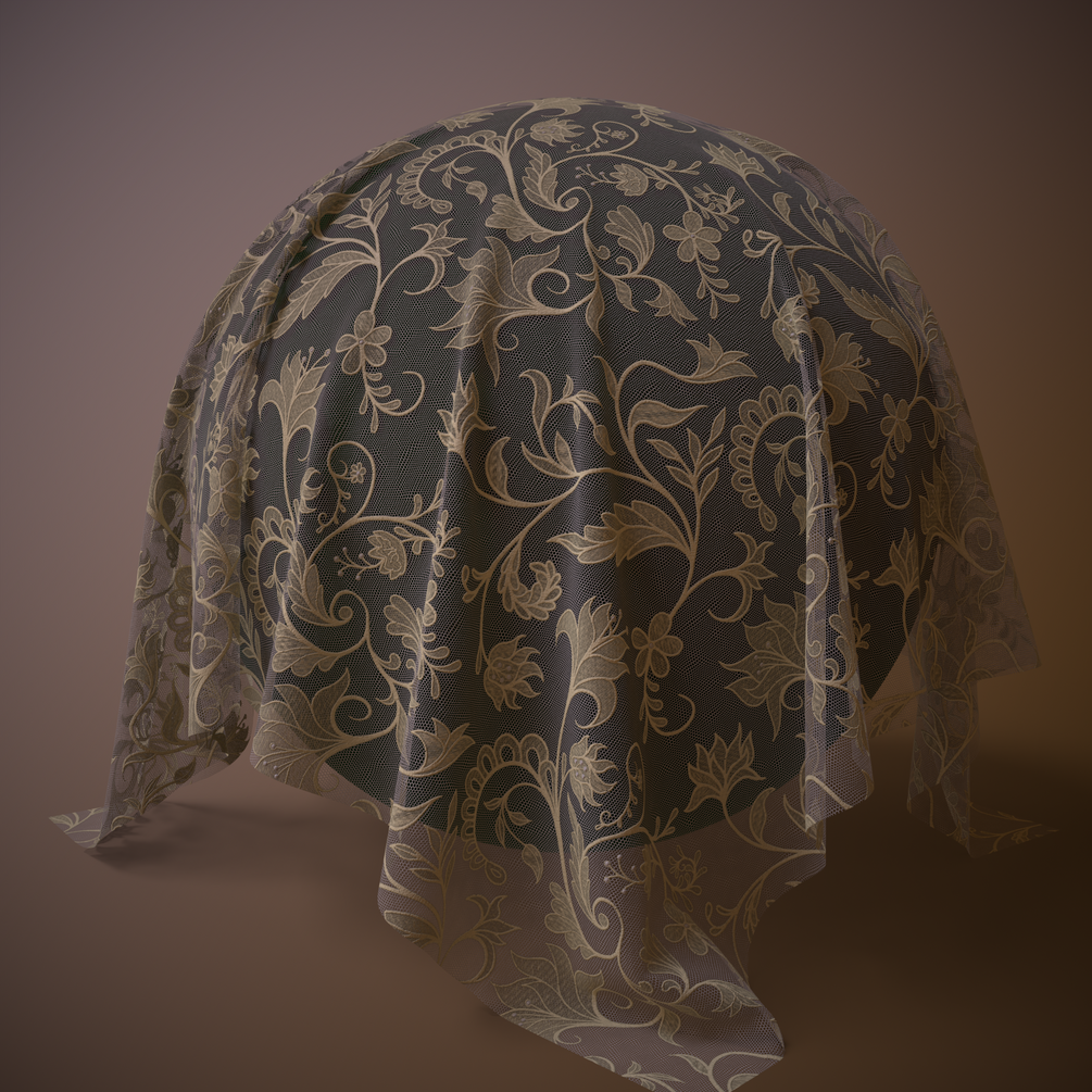 Lace fabric substance material