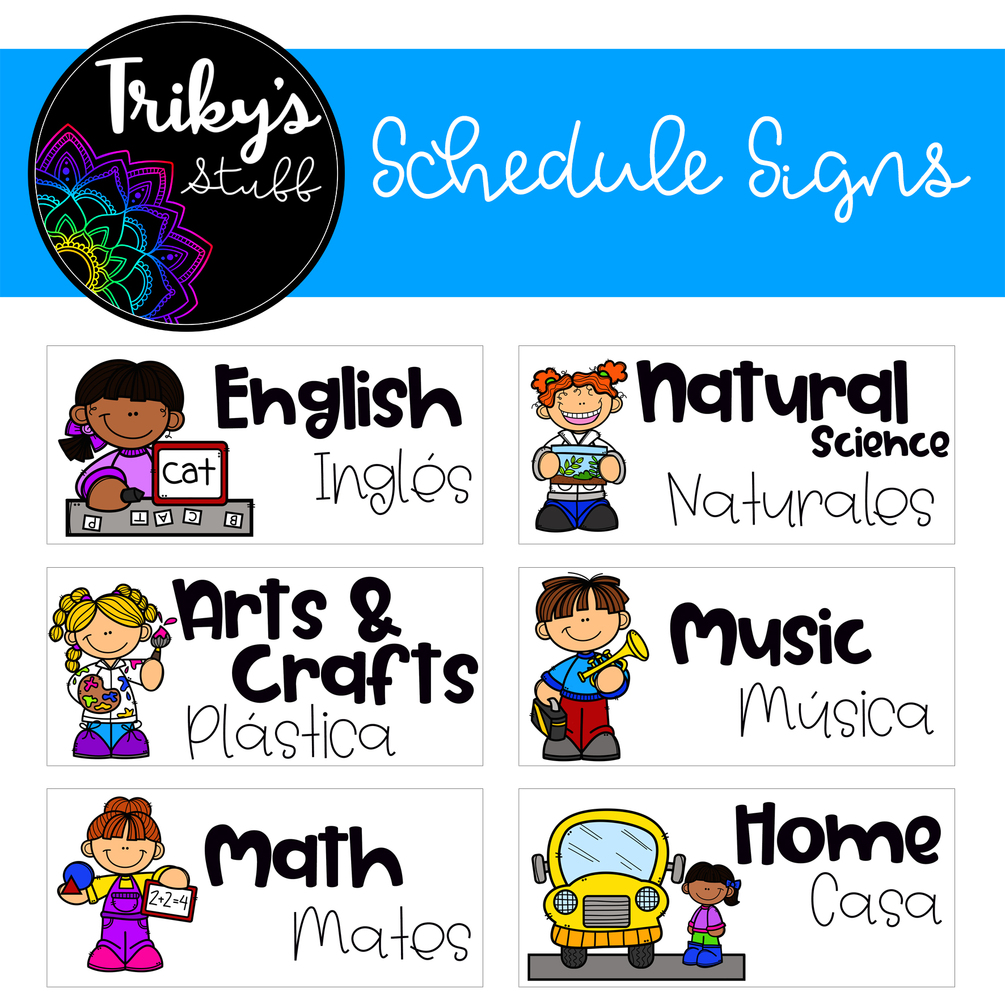 Bilingual Schedule Signs