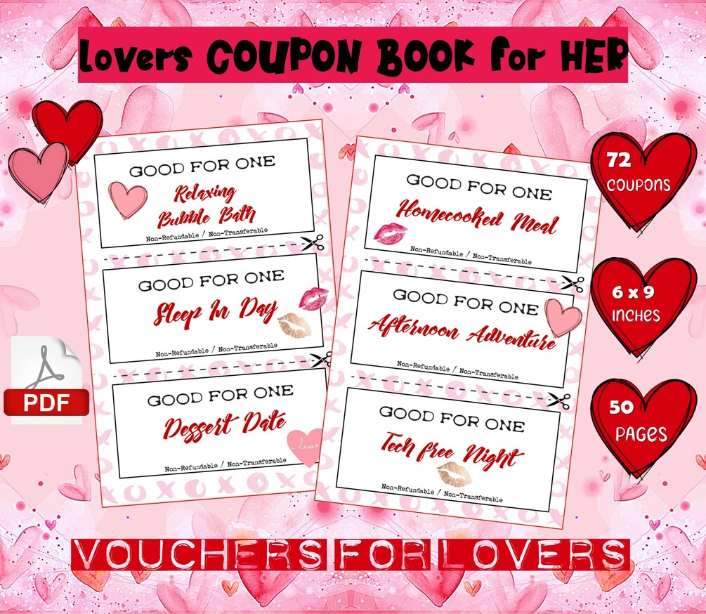 Lovers Coupon Book for Her - KDP Interior for Valentine's Anniversary Birthday
