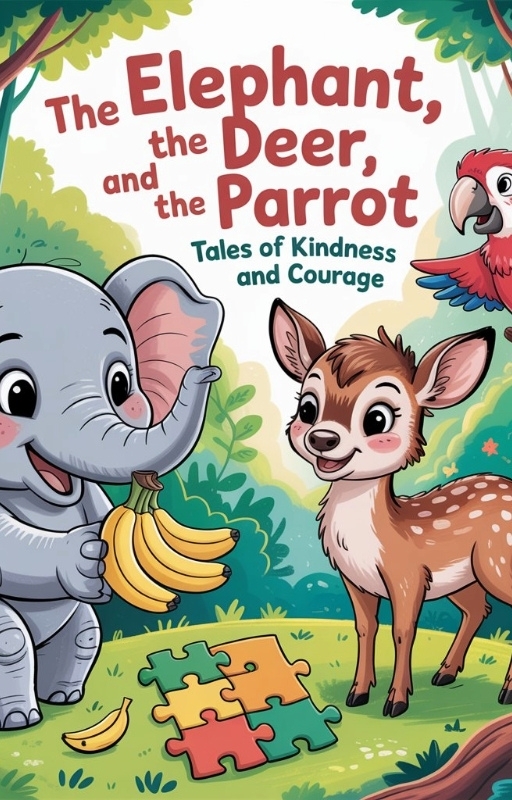 "The Elephant, the Deer, and the Parrot: Tales of Kindness and Courage"