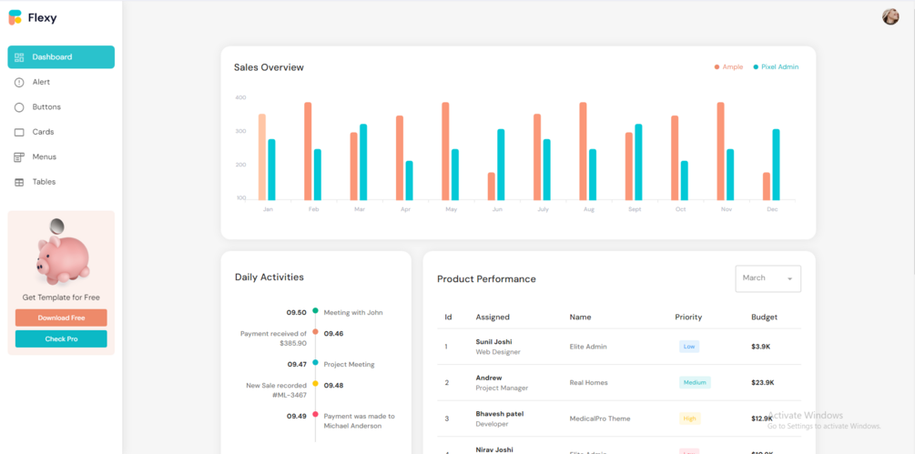 Flexy Free Vuejs Admin Dashboard Template