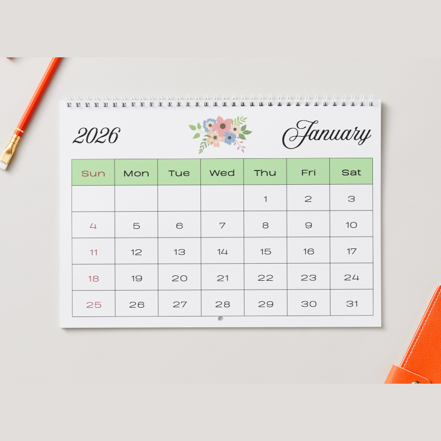 Elegant Minimalist 2026 Calendar | Printable PDF | A4 & A5 Sizes