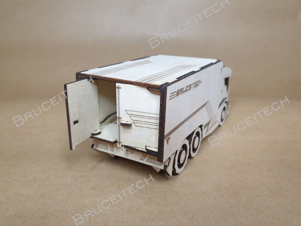 Combo Box-trailer-dump truck laser cut 3d model