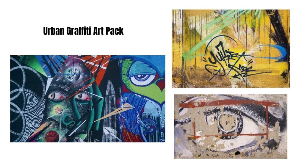 Urban Graffiti Wall Art Pack - Digital Download (7 High-Res Images)