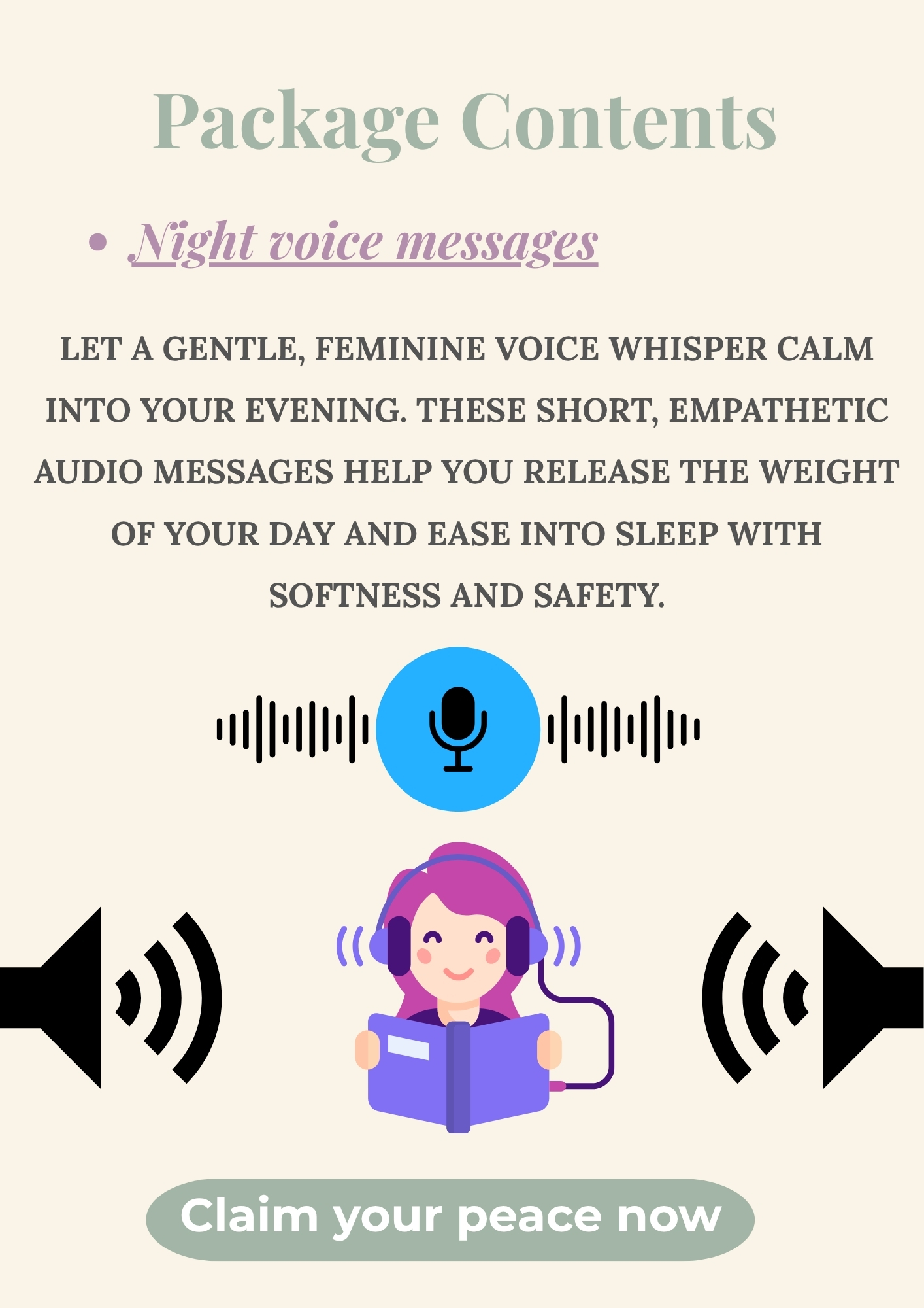 Peaceful sleep package without worries