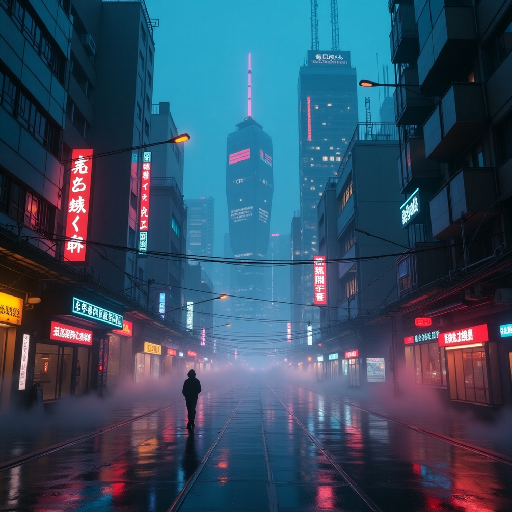 Cyberpunk Neon City -2 versions
