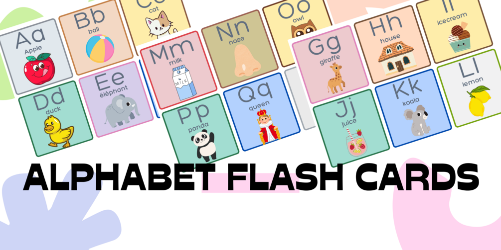 Pastel Alphabet Flashcards English