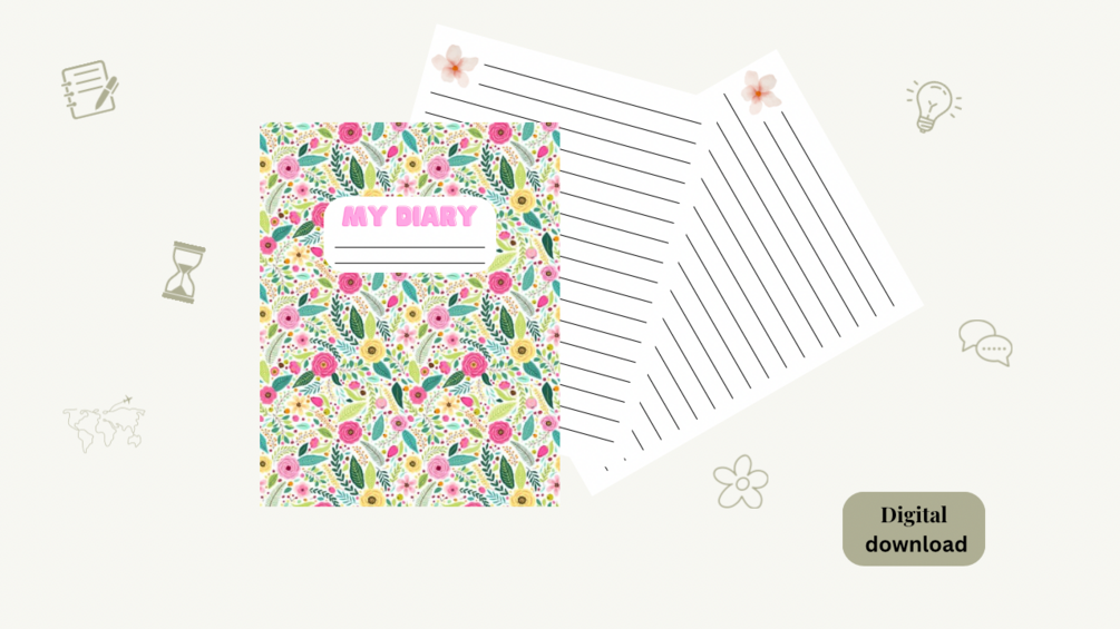 Floral Diary – 50 Pages of Aesthetic Journaling Bliss