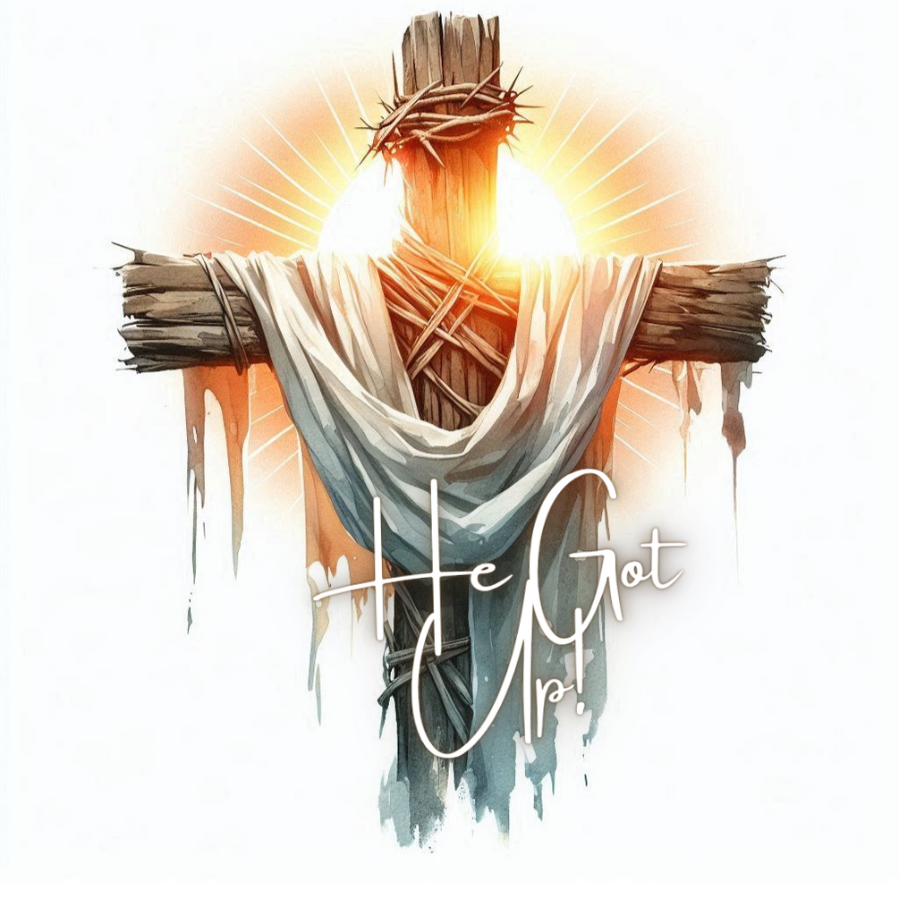 He Got Up Downloadable Tshirt design|Easter shirt design|Easter Cross
