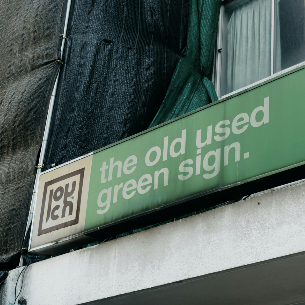 THE OLD USED GREEN SIGN - Mockup