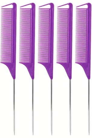 5Pcs Rat Tail Comb Set Parting Comb For Hairdressing Professional Hair ...